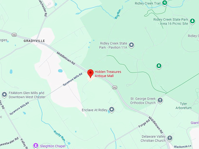 16. hidden treasures antique mall map