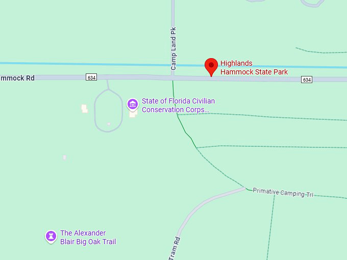 16. highlands hammock state park map