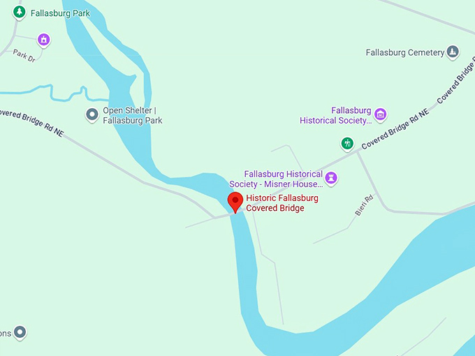 16. historic fallasburg covered bridge map