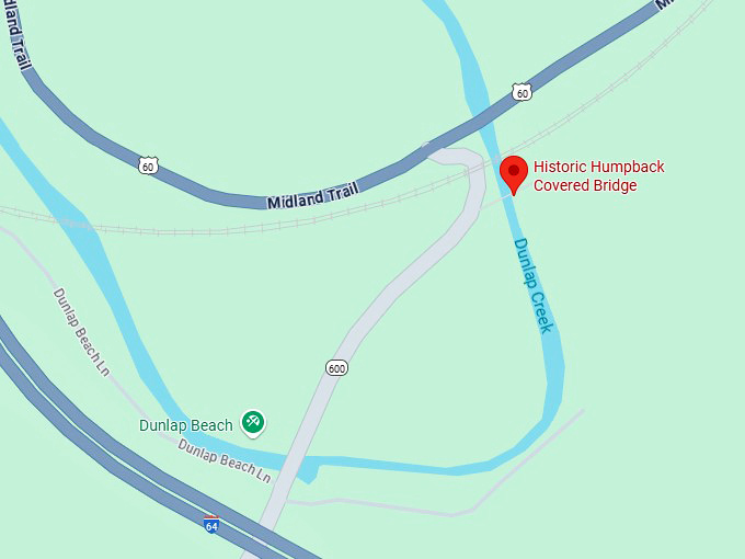 historic humpback covered bridge map