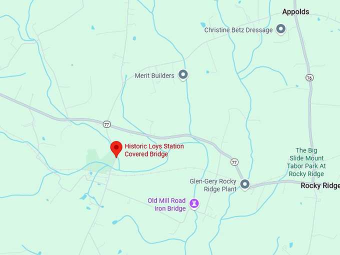 16. historic loys station covered bridge map
