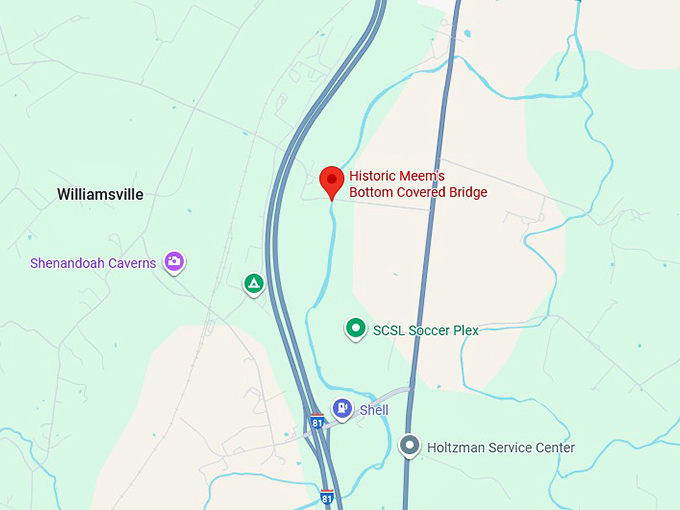 16. historic meem's bottom covered bridge map