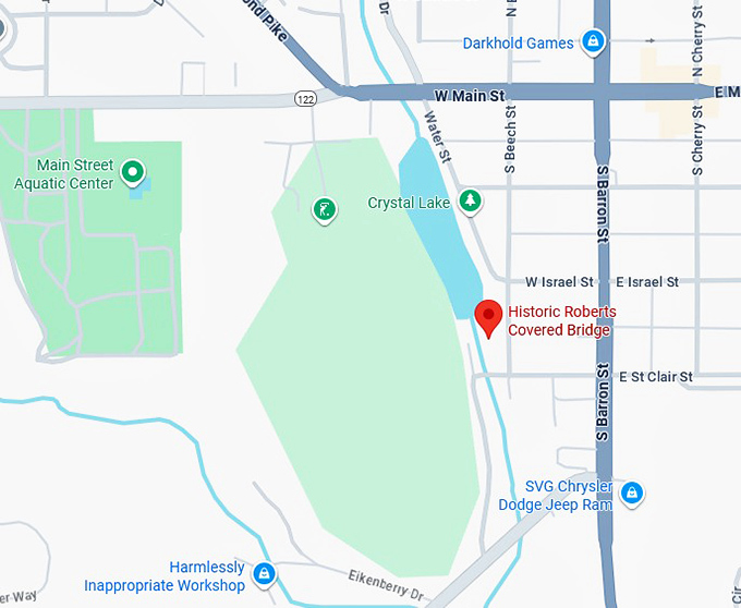 16. historic roberts covered bridge map