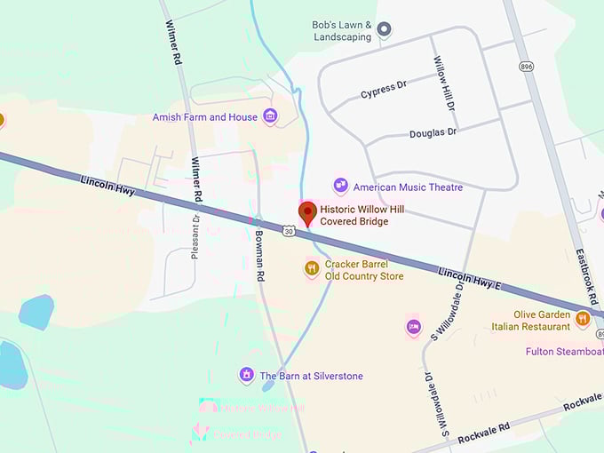 16. historic willow hill covered bridge map