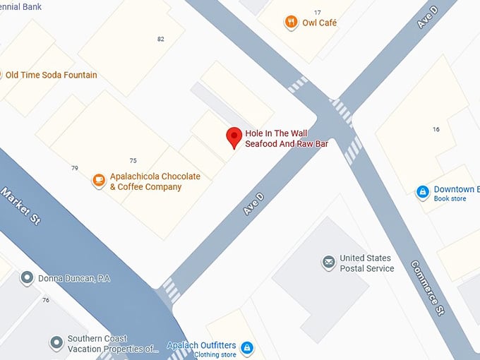 16. hole in the wall seafood and raw bar map