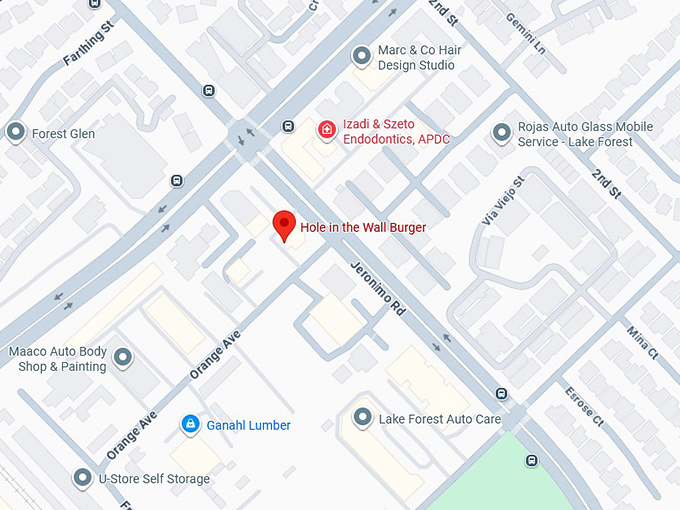 16. hole in the wall burger map