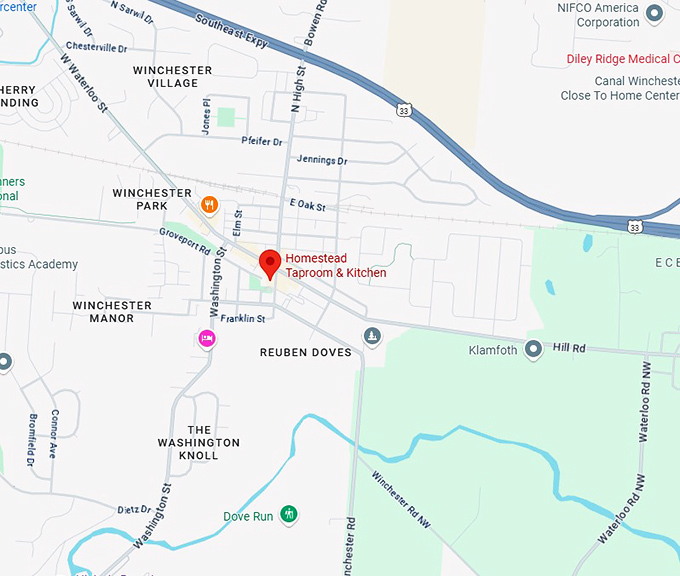 16. homestead taproom & kitchen map