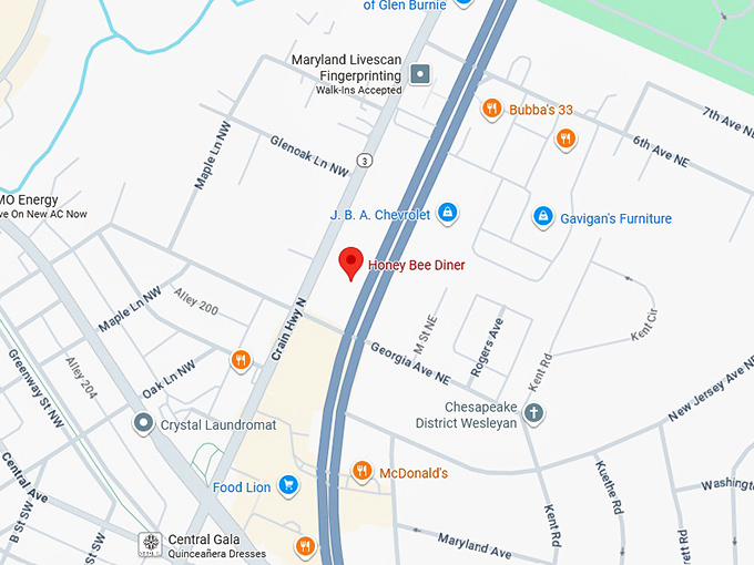 16. honey bee diner map