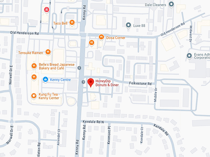 16. honeydip donuts & diner map