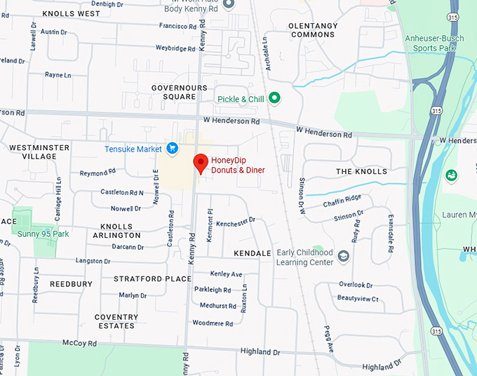 16. honeydip donuts & diner map