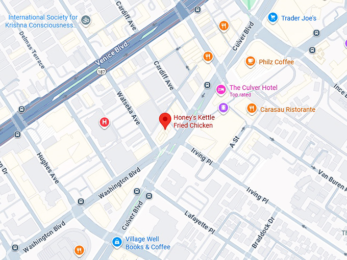 16. honey's kettle fried chicken map
