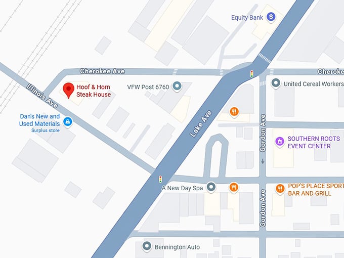 16. hoof & horn steak house map