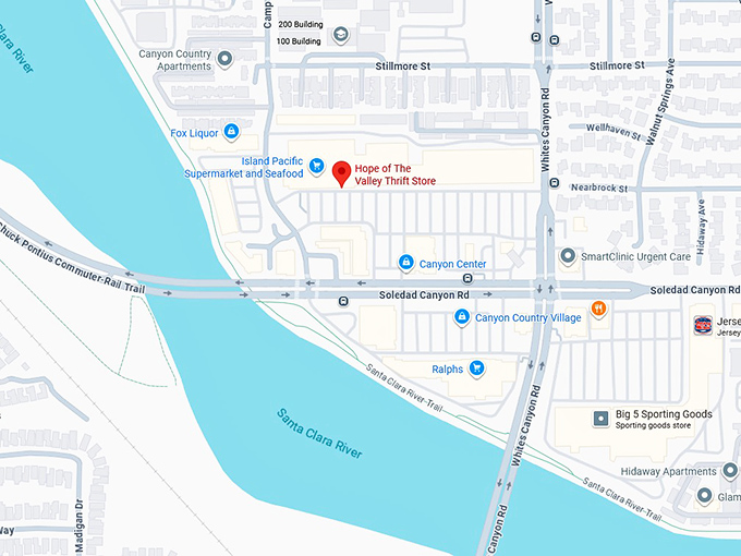 16. hope of the valley thrift store map