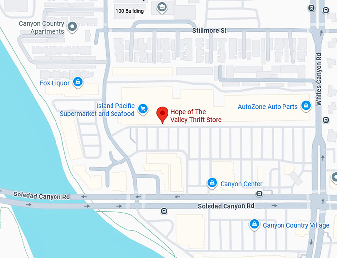 16. hope of the valley thrift store map