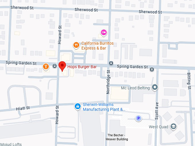 16. hops burger bar 2419 spring garden st, map