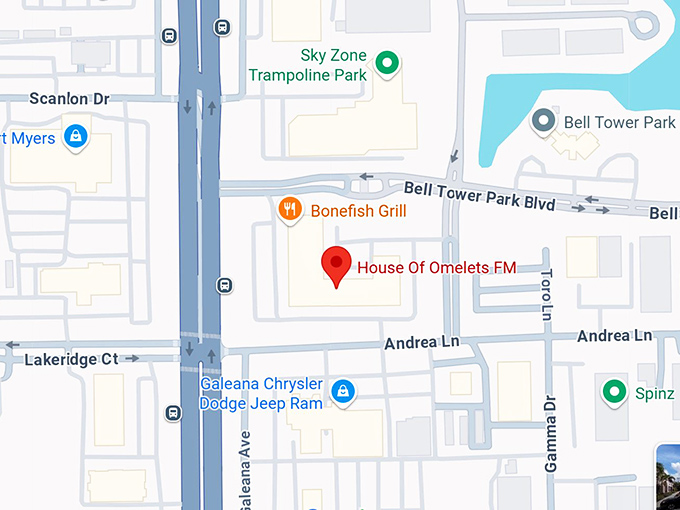 16. house of omelets fm map