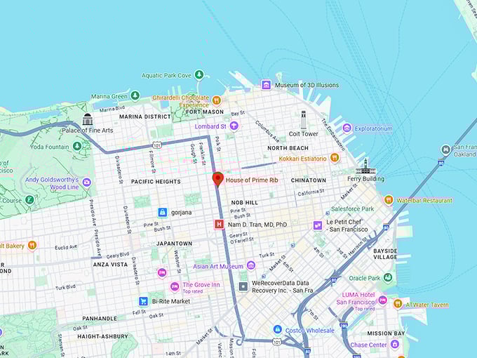 16. house of prime rib map