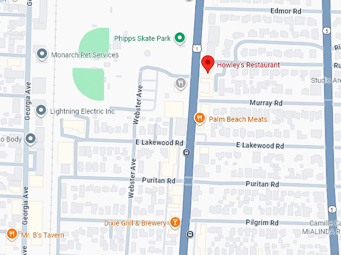 16. howley&rsquo;s restaurant map
