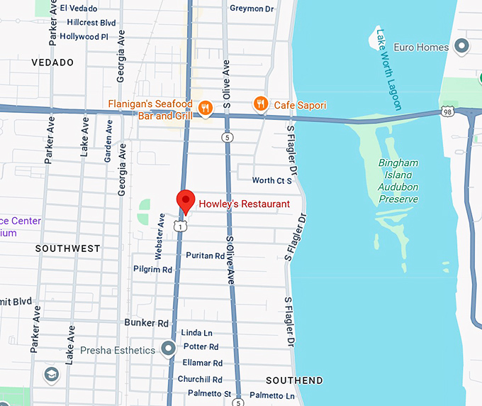 16. howley's restaurant map
