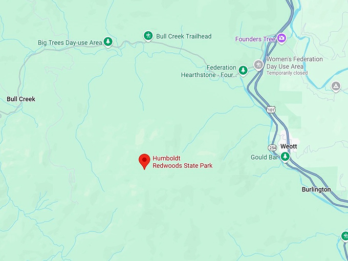 16. humboldt redwoods state park map
