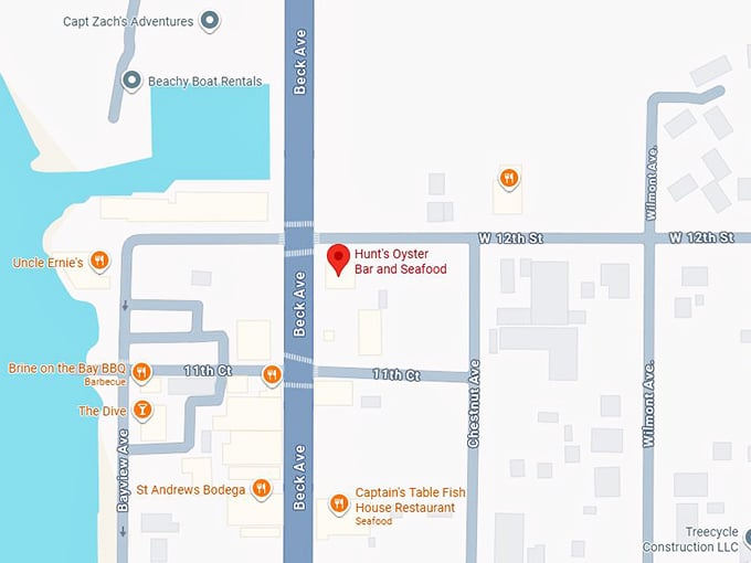 16. hunt's oyster bar and seafood map