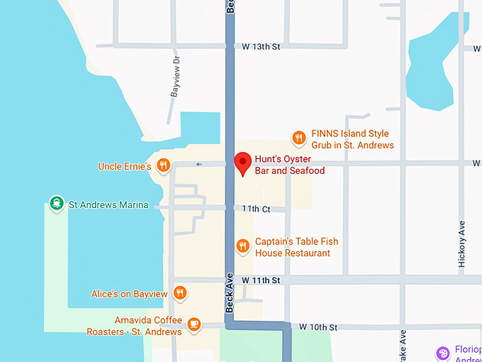 16. hunt's oyster bar and seafood map