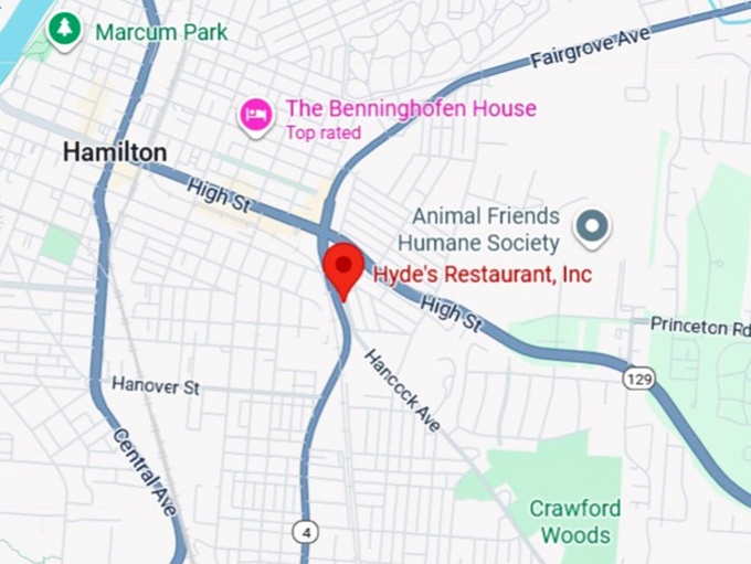 16. hyde's restaurant, inc. map