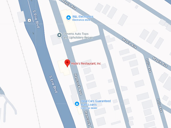 16. hyde's restaurant, inc. map