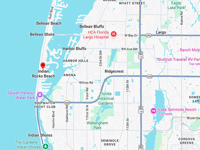 16. indian rocks beach map