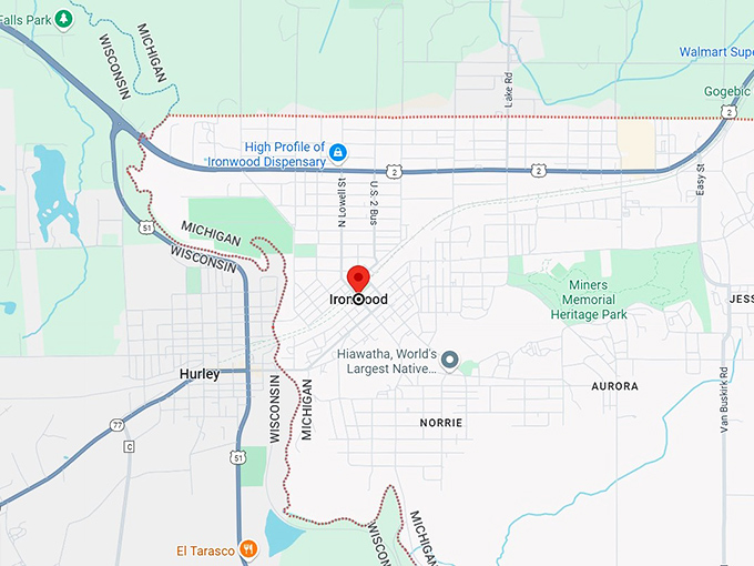 16. ironwood, mi map