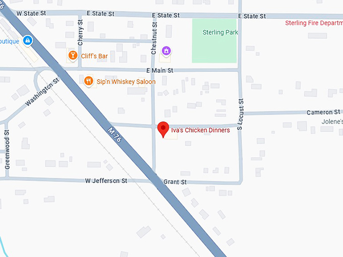 16. iva's chicken dinners map