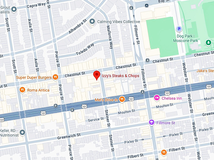 16. izzy's steaks & chops map