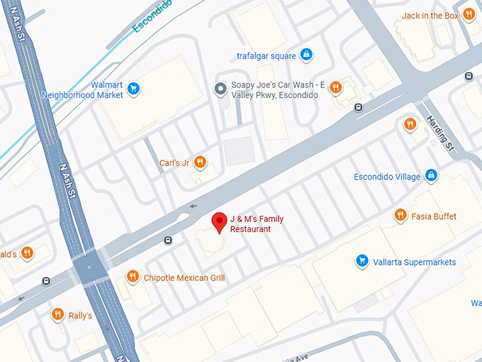 j & m's family restaurant map