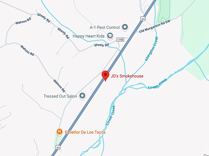 jd&rsquo;s smokehouse map