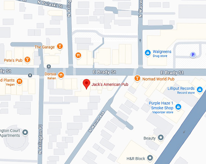 16. jack's american pub map