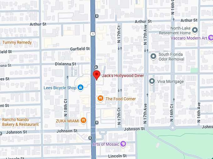 16. jack&rsquo;s hollywood diner map