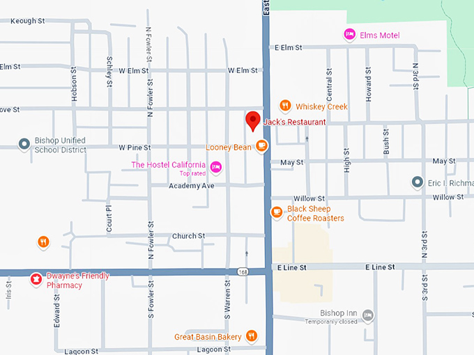 16. jack's restaurant map