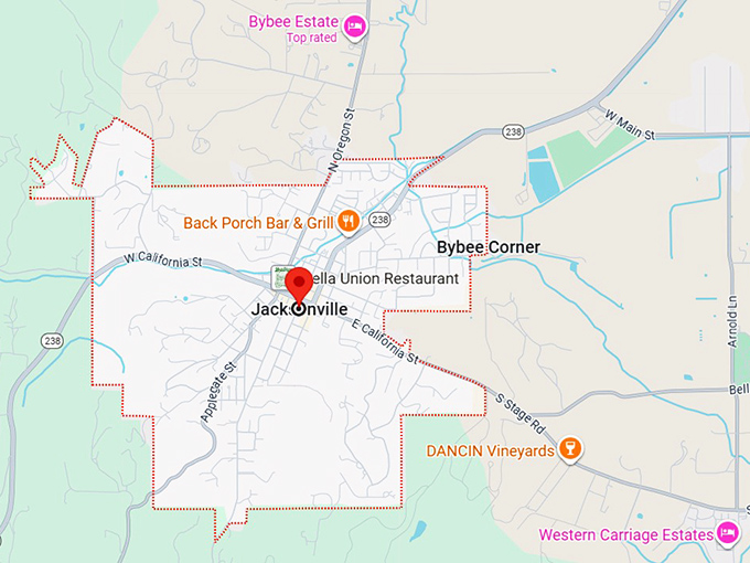 jacksonville, or map