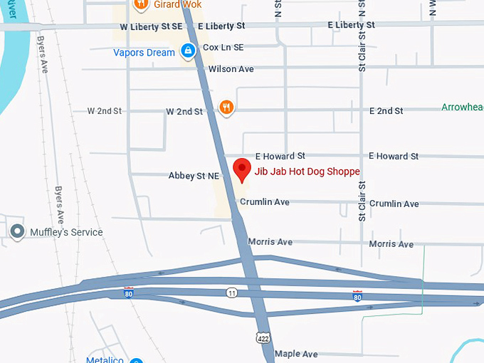 16. jib jab hot dog shoppe map
