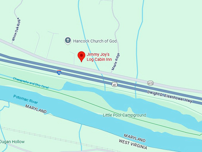 16. jimmy joy's log cabin inn map