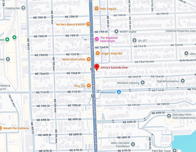 16. jimmy's eastside diner map