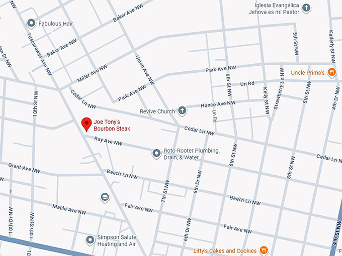 16. joe tony's bourbon steak map