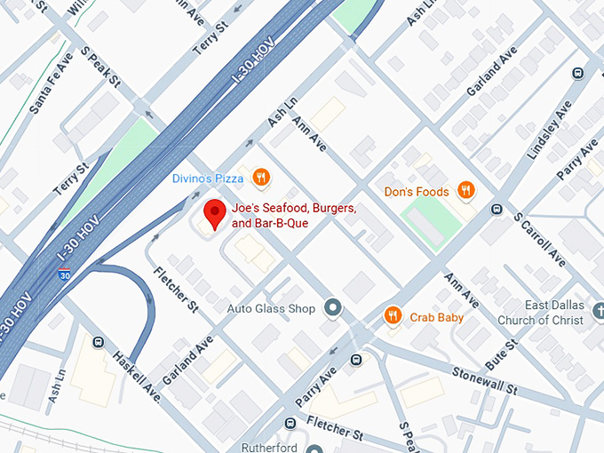 16. joe's seafood, burgers,and bar b que map