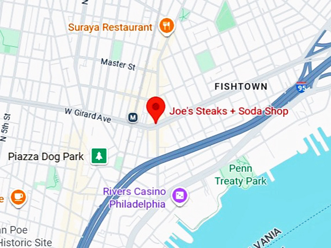 16. joe&rsquo;s steaks + soda shop (fishtown) map