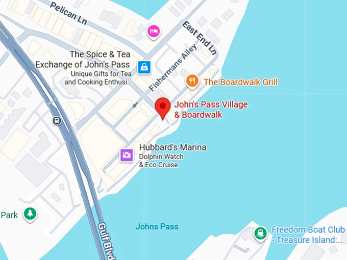 16. john's pass village & boardwalk map