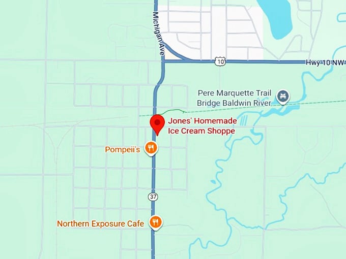16. jones' homemade ice cream shoppe map