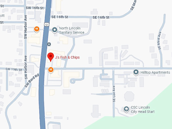 j's fish & chips map