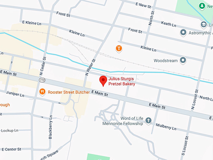 16. julius sturgis pretzel bakery map