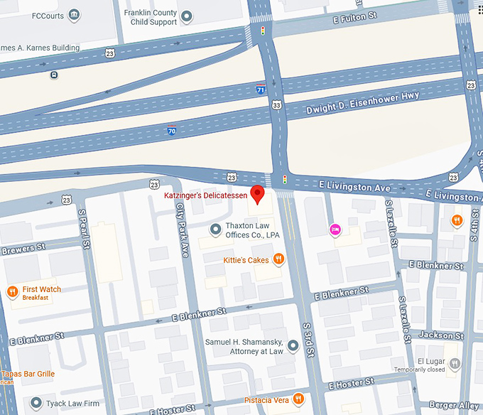 16. katzinger's delicatessen map