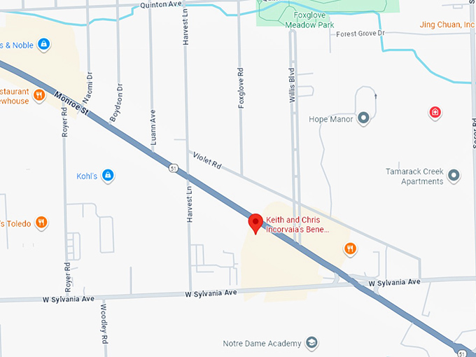 16. keith and chris incorvaia's bene italiano restaurant map